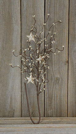 24" Holiday Pip Spray with Stars-Platinum – Farmabilia