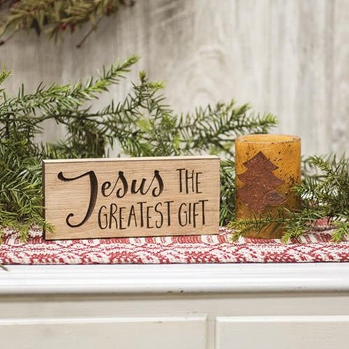 Jesus the Greatest Gift Engraved Block - 3.5" x 8" – Farmabilia